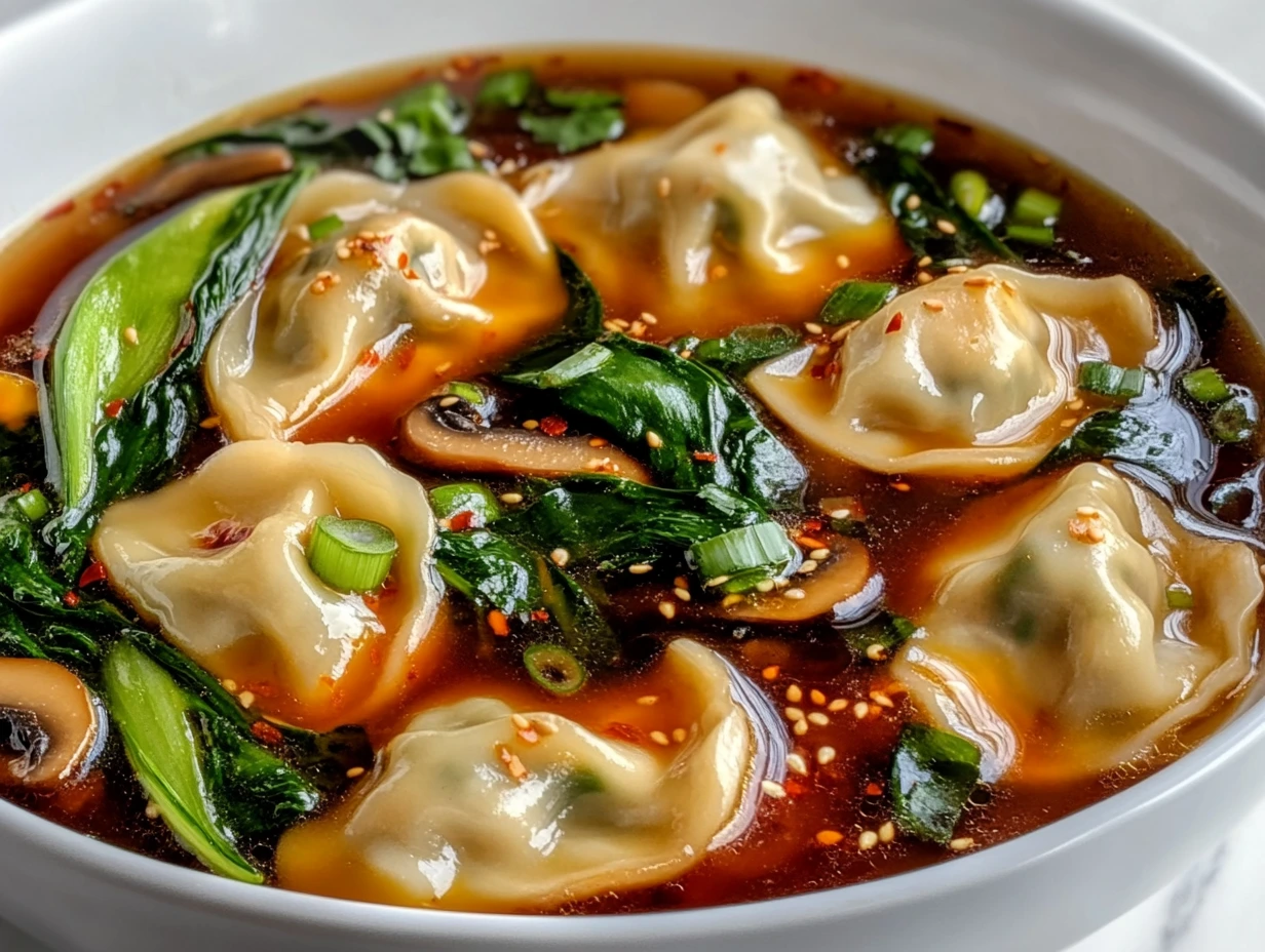 POTSTICKER SOUP WITH MUSHROOMS & BOK CHOY - CuisineCove