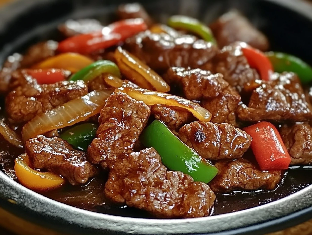 SIZZLING CHINESE PEPPER STEAK WITH ONIONS - CuisineCove