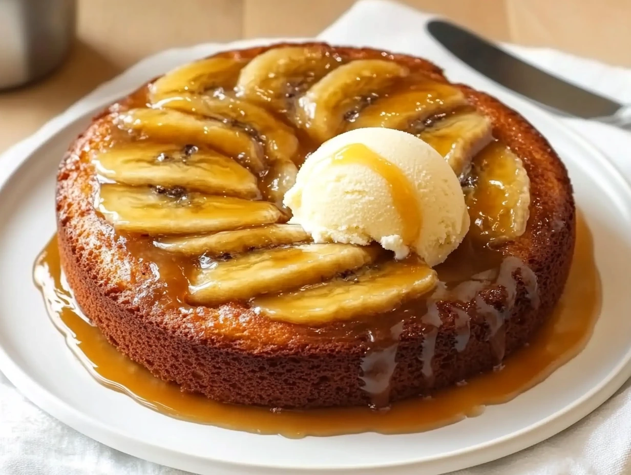 CARAMELIZED UPSIDE-DOWN BANANA CAKE - CuisineCove