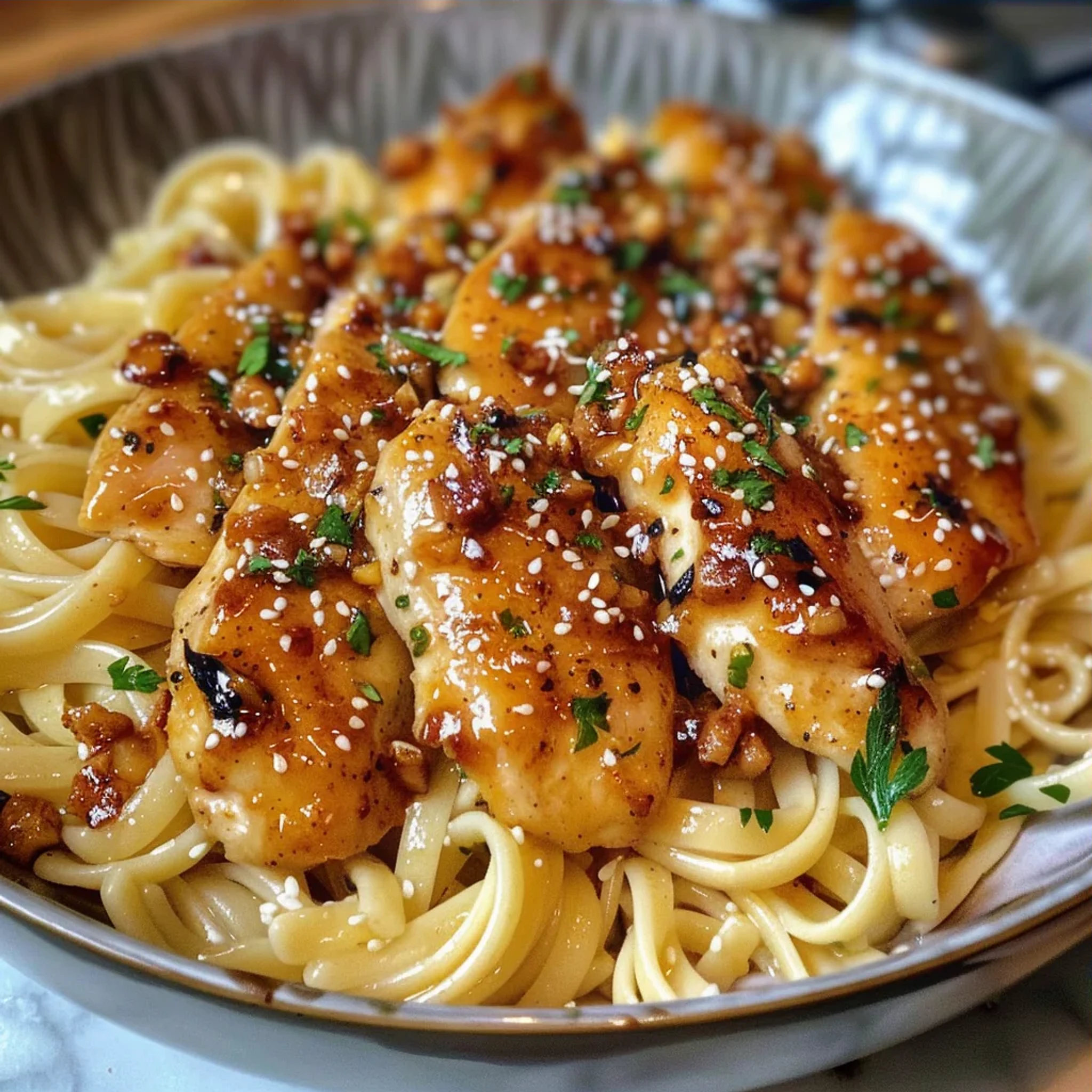 Easy Honey Garlic Chicken Pasta Recipe in 30 Minutes