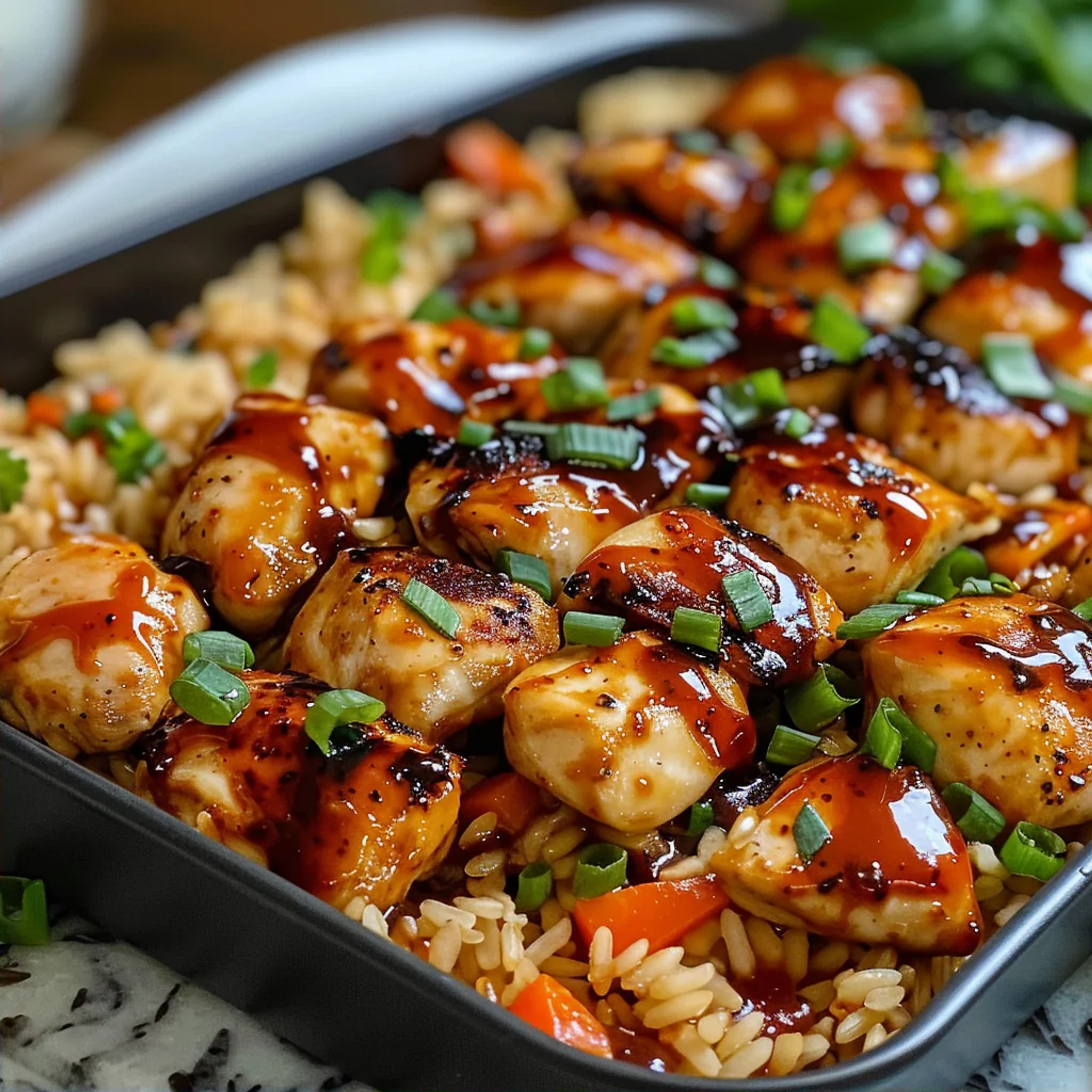 Easy One-Pan Honey BBQ Chicken and Rice Recipe